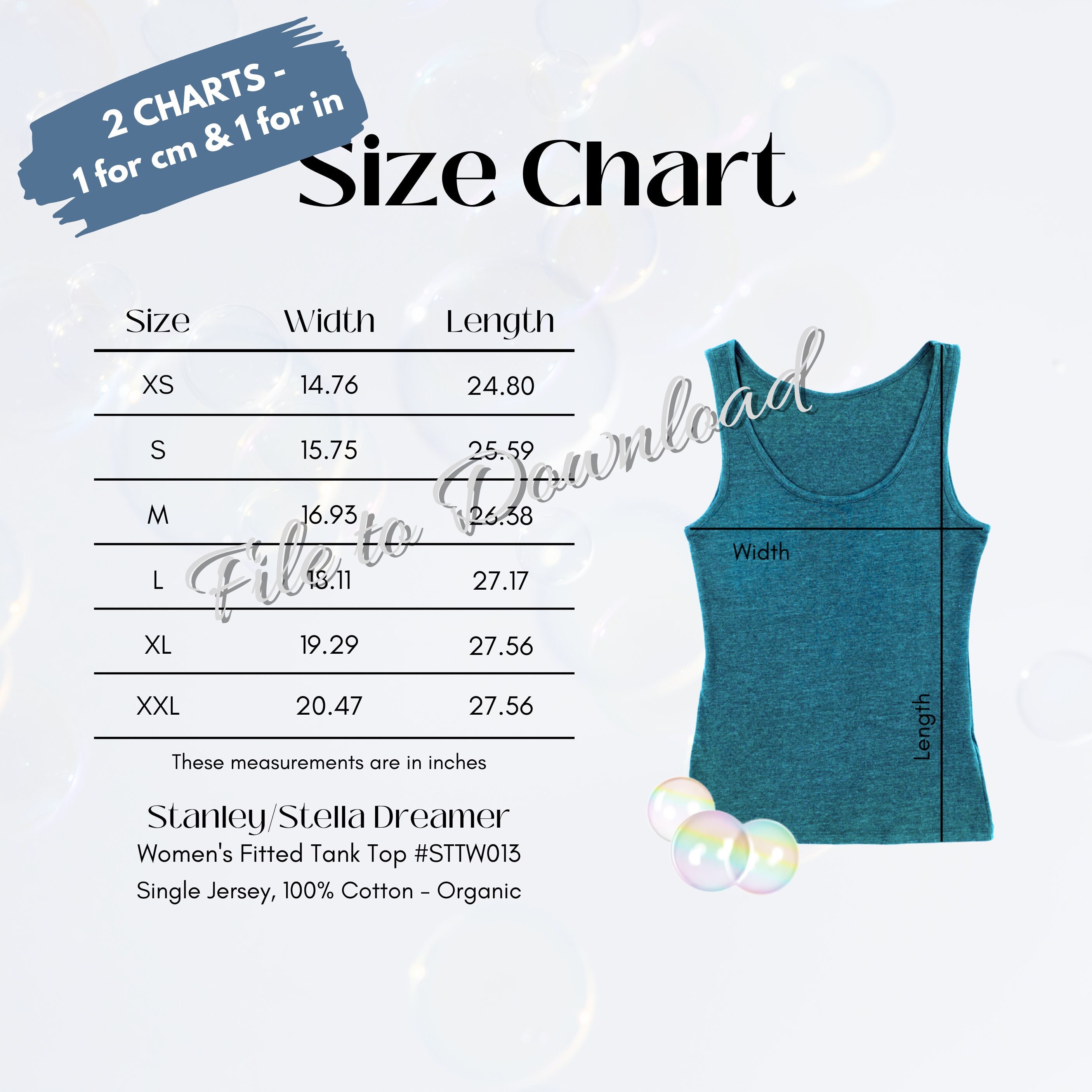 Stanley/stella STTW013 Size Chart, Stanley Stella Dreamer Women's ...