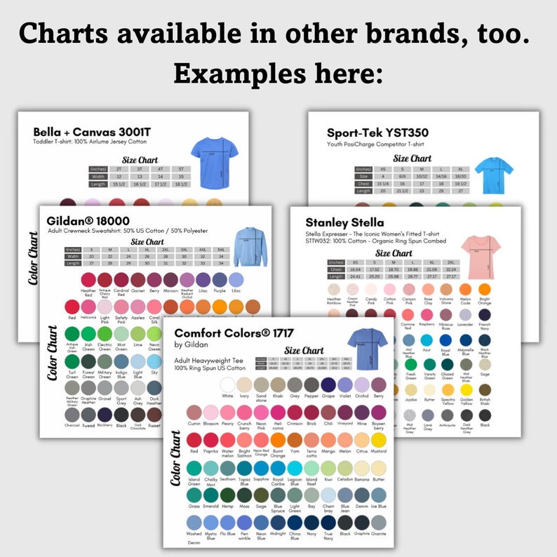 Comfort Colors 1717 Color Chart, Comfort Colors 1717 Adult Heavyweight ...