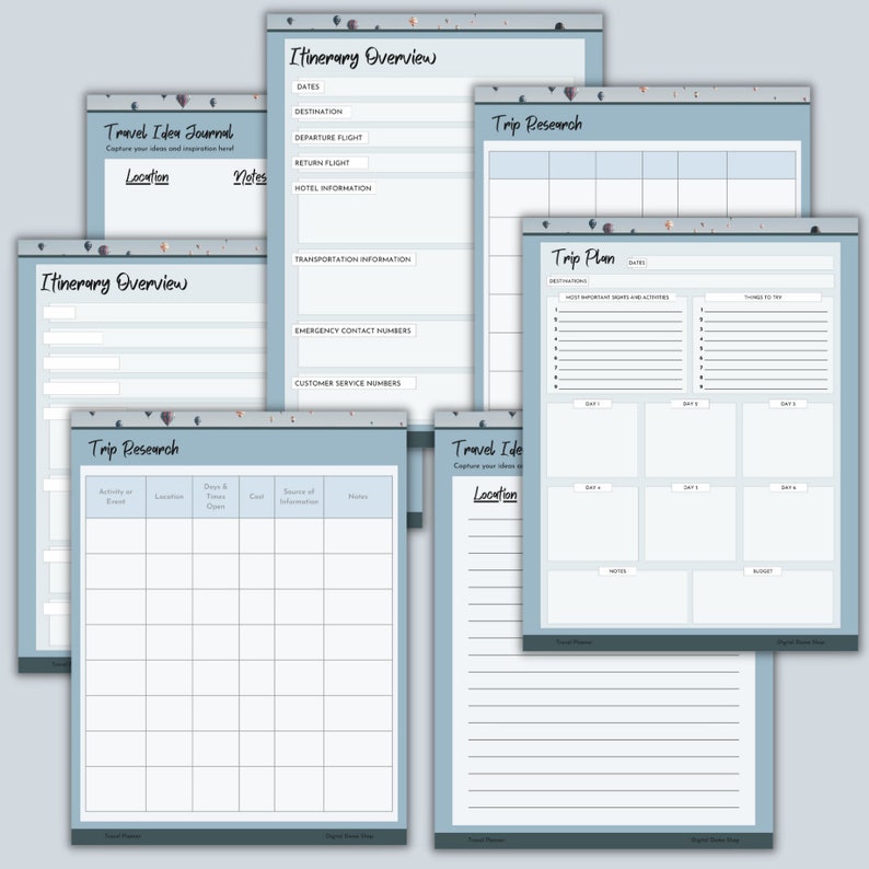 Travel Planner, Trip Itinerary and Organizer, Vacation Journal ...