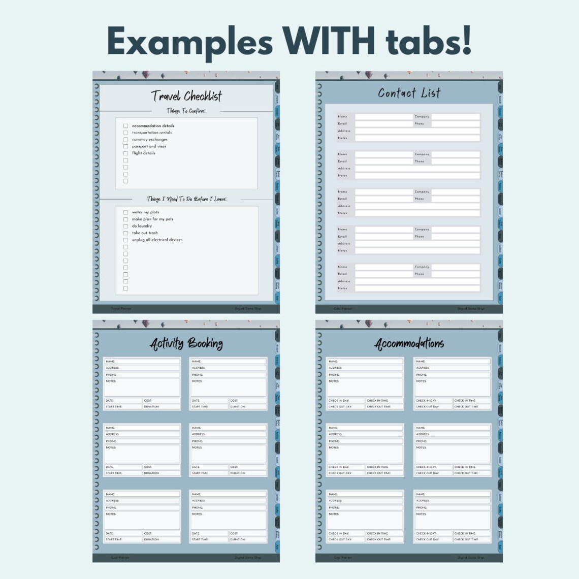 Travel Planner, Trip Itinerary and Organizer, Vacation Journal ...