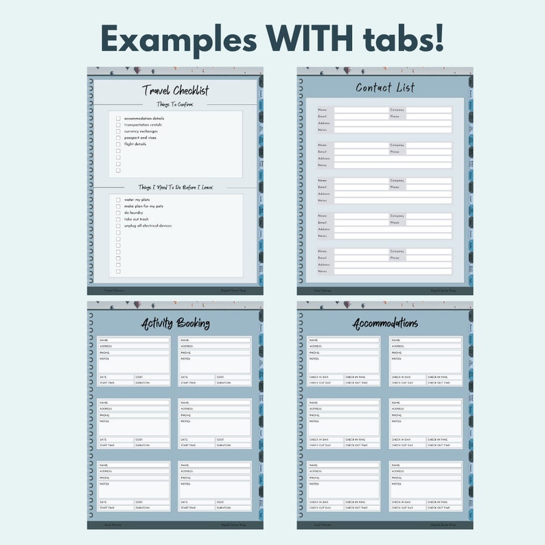 Travel Planner, Trip Itinerary and Organizer, Vacation Journal ...