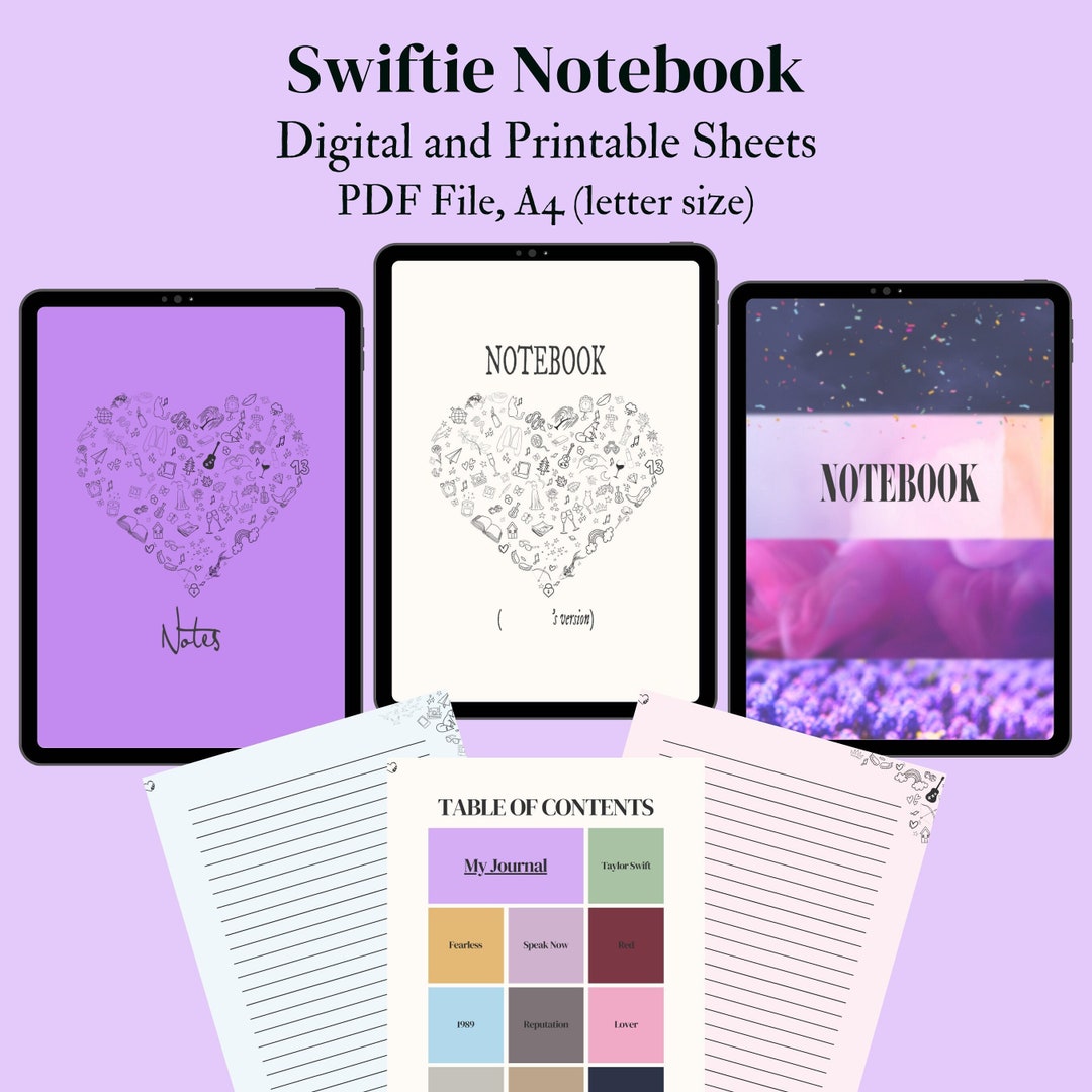 Notebook for Swifties Digital & Printable Illustrated With Symbols From ...