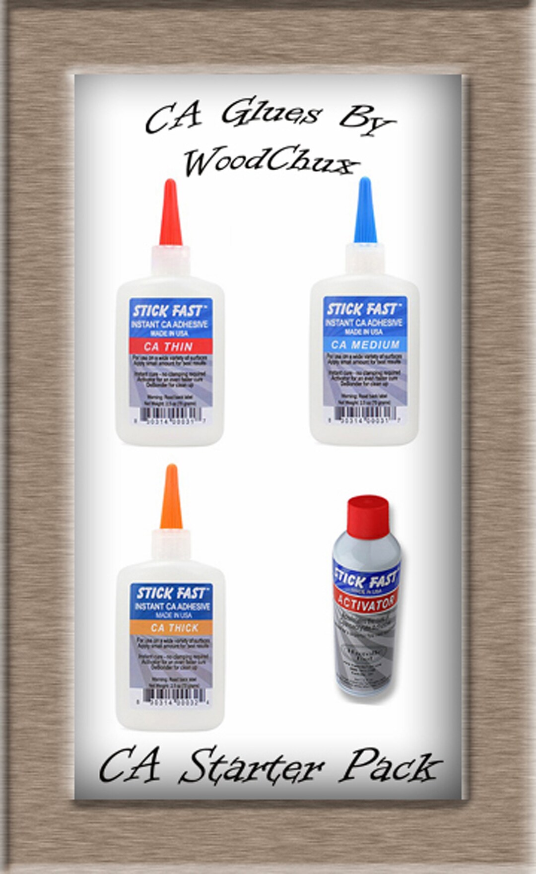 CA Glue Stick Fast Starter Cyanoacrylate Thin Medium Thick Activator ...