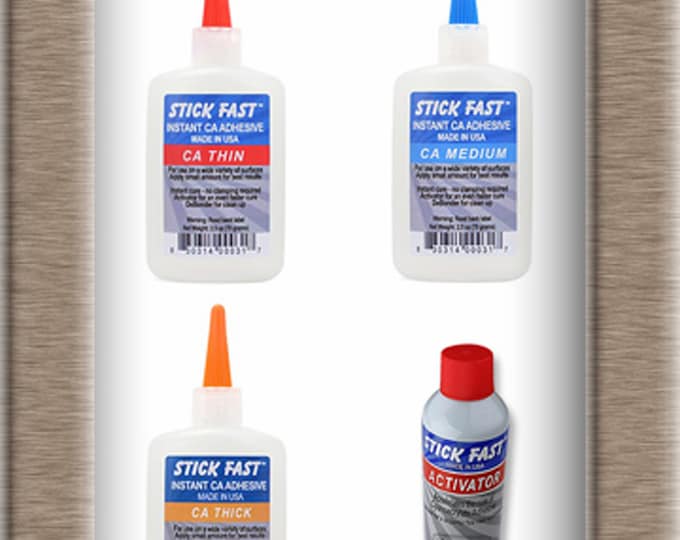 Stick Fast CA Glue Cyanoacrylate Adhesive Stick Fast Thin Medium Thick ...