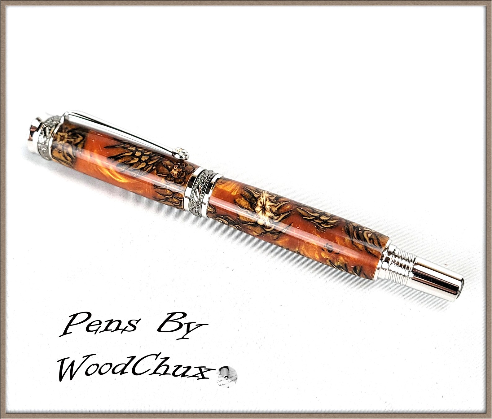 Handmade Writing Pen Ball Point Fountain Stunning Pine Cone ART SEE ...
