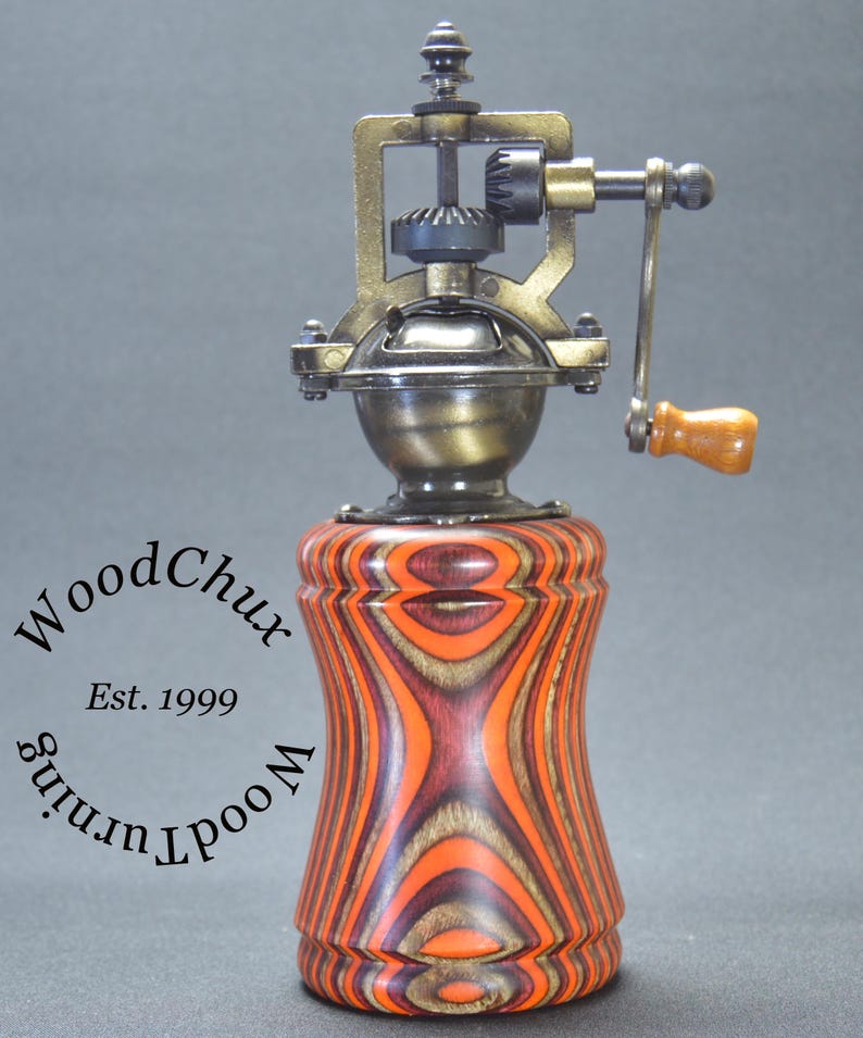 Pepper Mill Grinder Peppermill Colorgrain Wood Wooden Handmade Hand ...