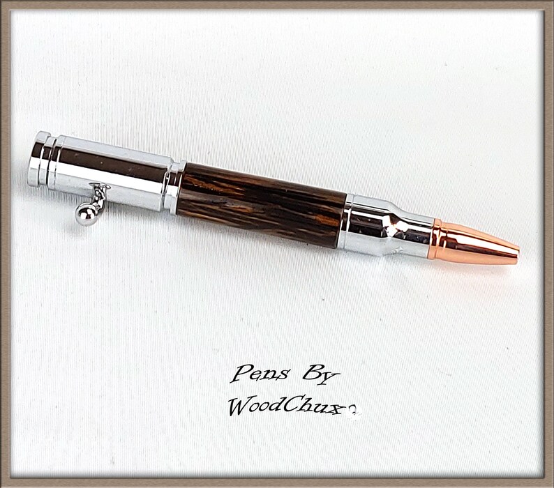 Pen Handmade Chrome Writing Pen Black Palm Wood Mini Bolt | Etsy