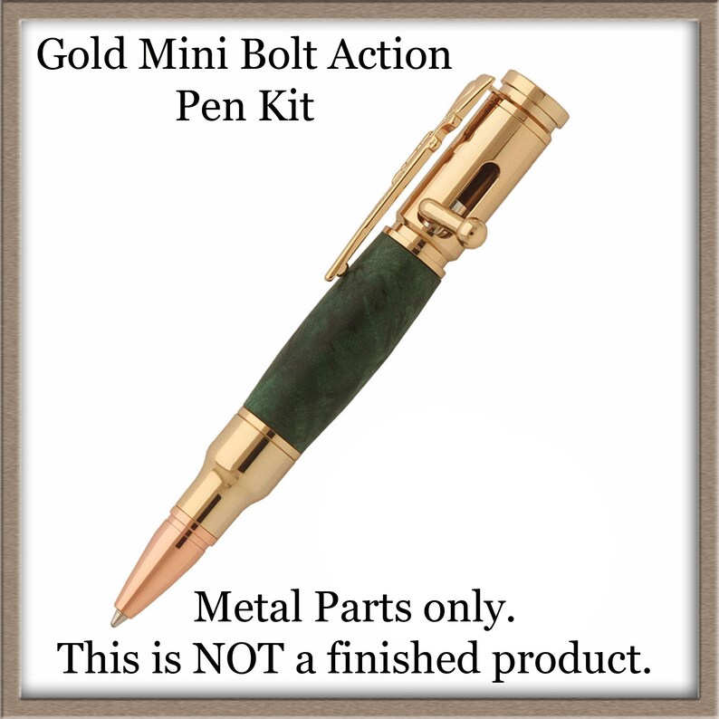 Bolt Action Pen Mini Chrome Gunmetal Gold Woodturning Kit Wood | Etsy