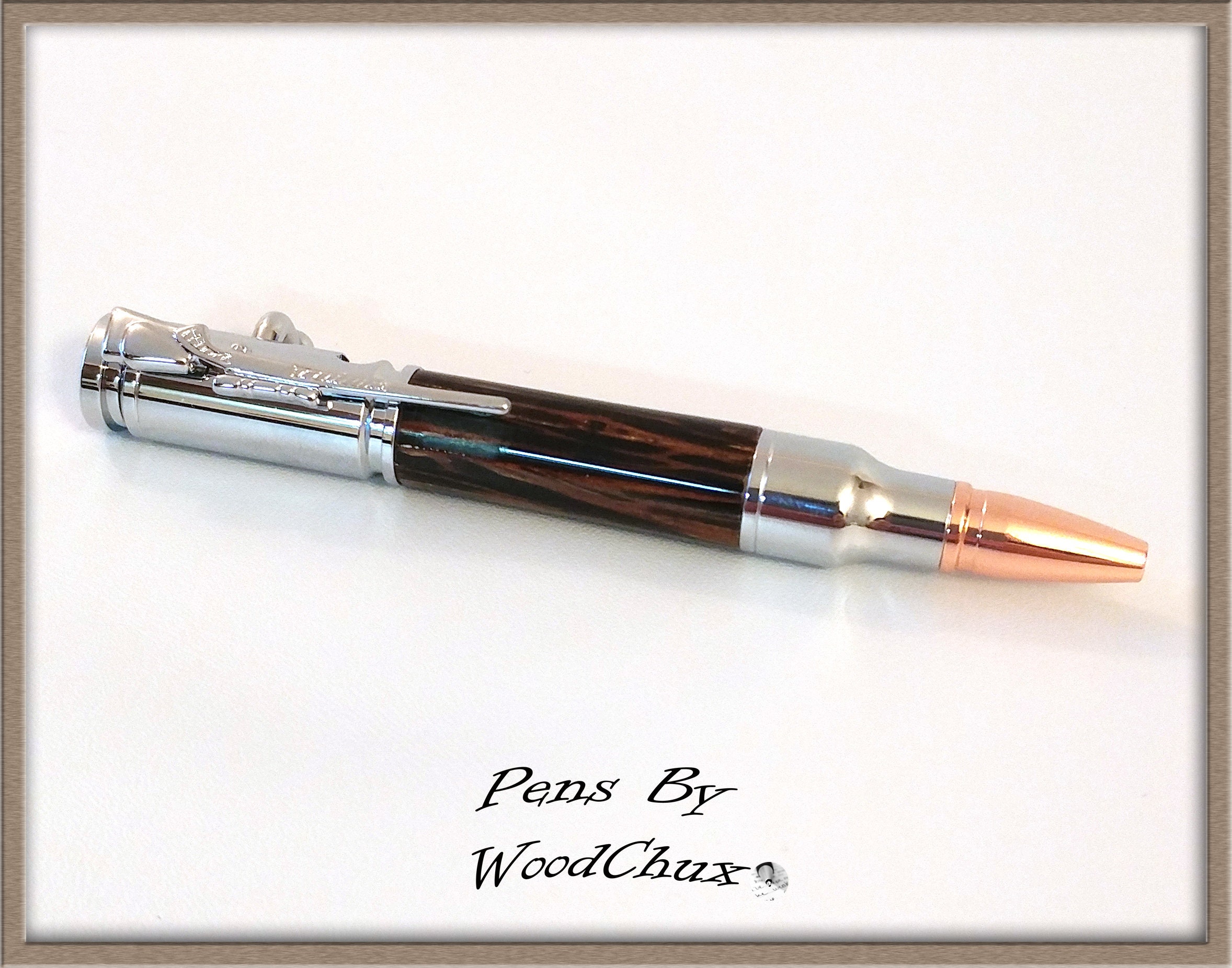 Pen Handmade Chrome Writing Pen Black Palm Wood Mini Bolt | Etsy