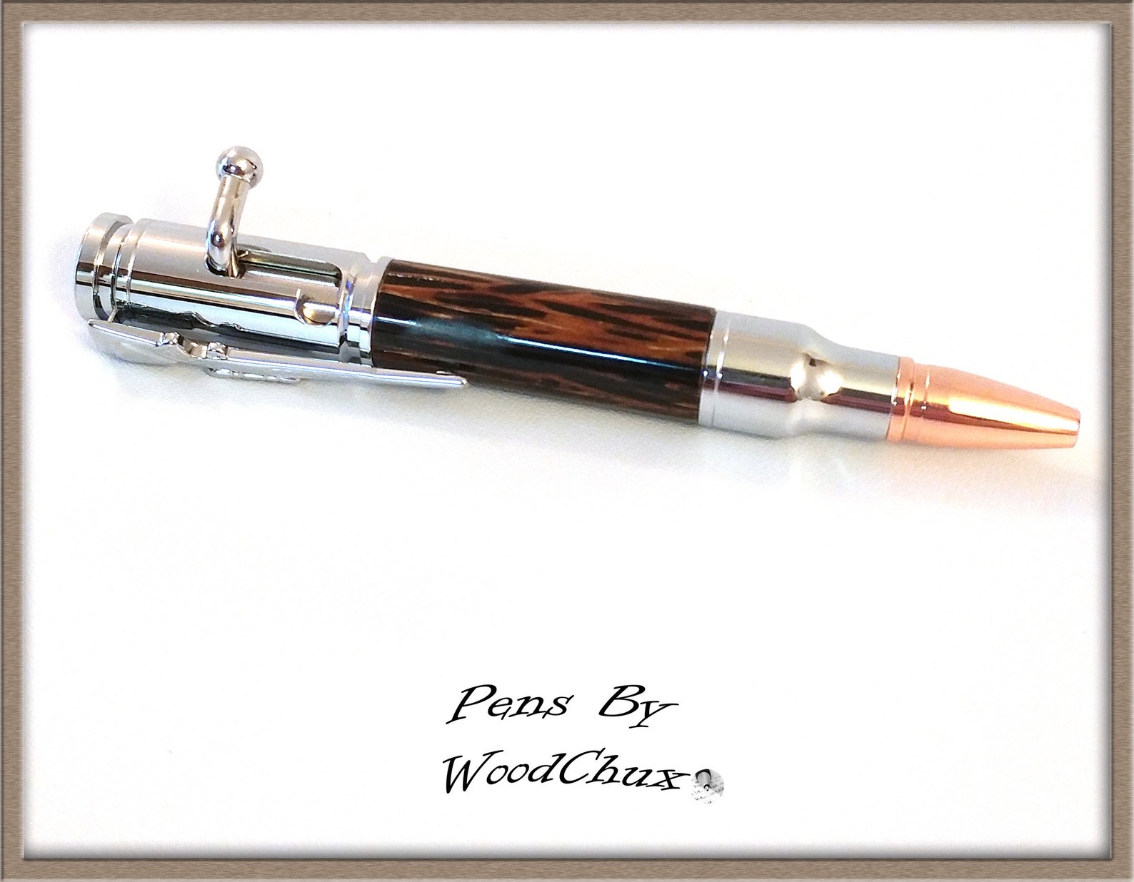 Pen Handmade Chrome Writing Pen Black Palm Wood Mini Bolt | Etsy