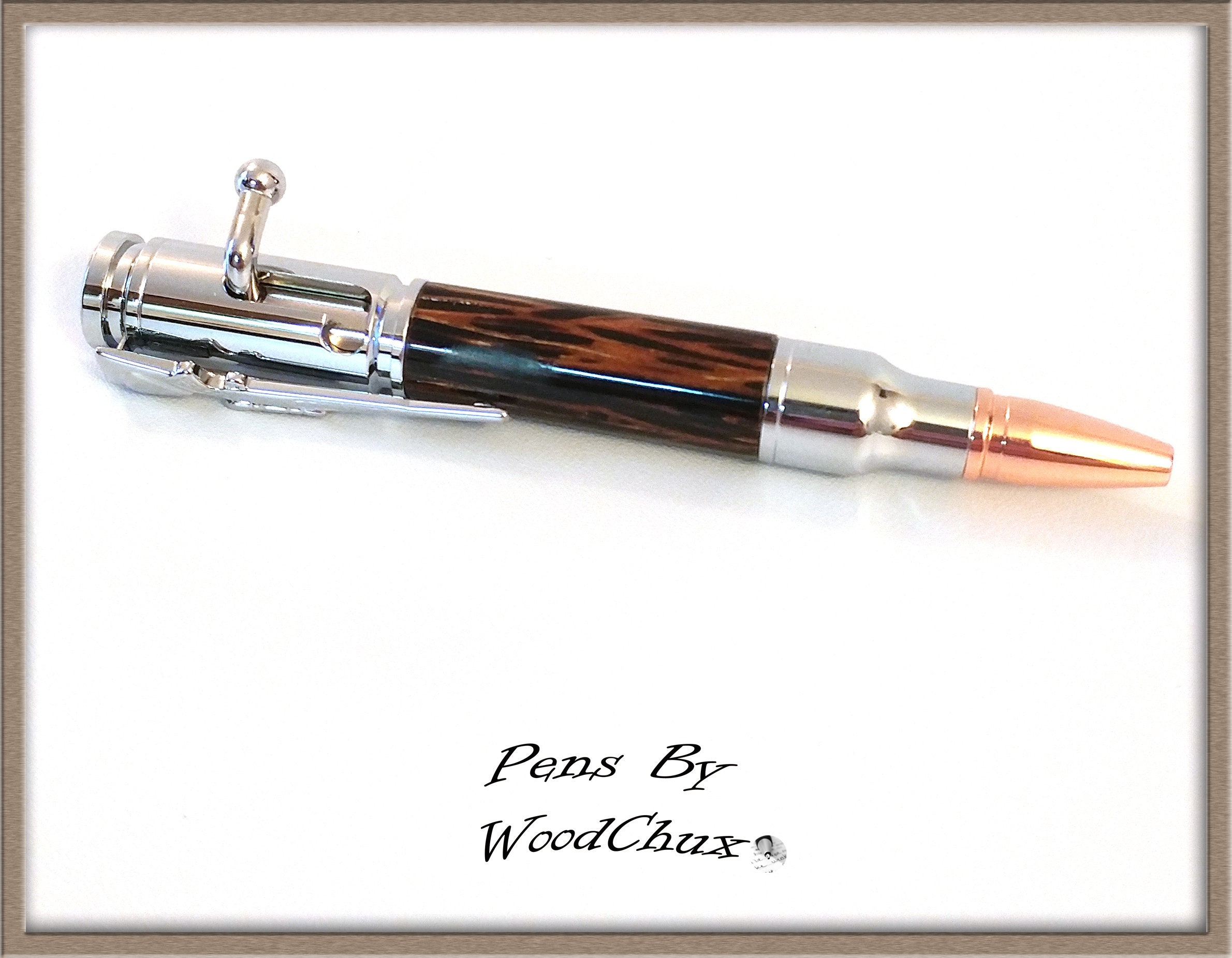 Pen Handmade Chrome Writing Pen Black Palm Wood Mini Bolt | Etsy
