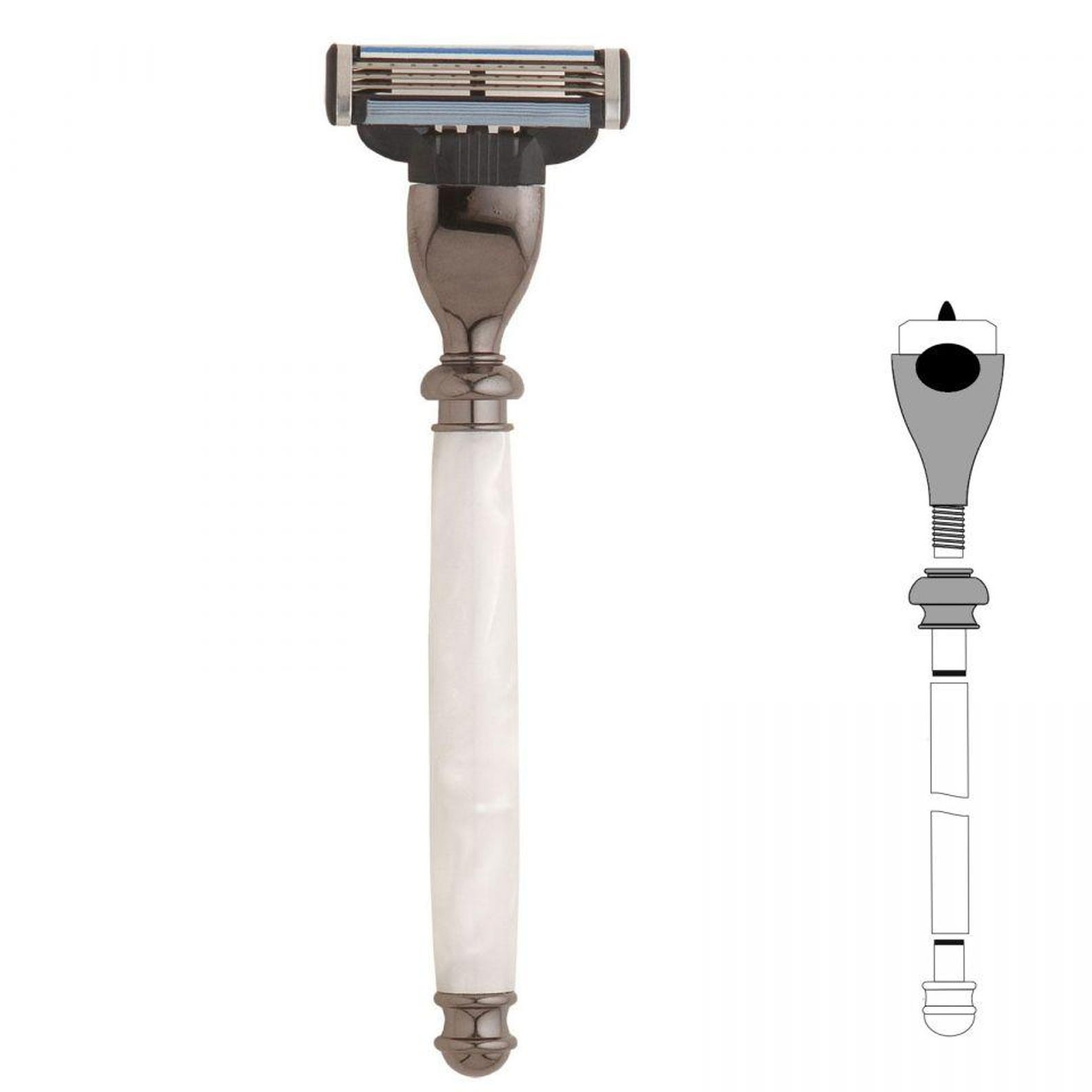 Razor Mach 3 Fusion DE Safety Majestic Shaving Razor Handle Kit Badger ...