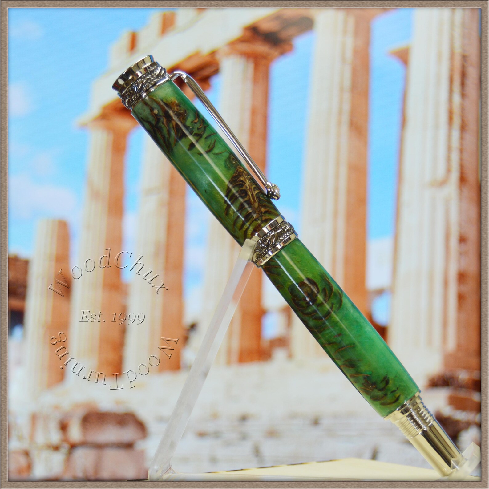Handmade Writing Pen Ball Point Fountain Stunning Pine Cone ART SEE ...