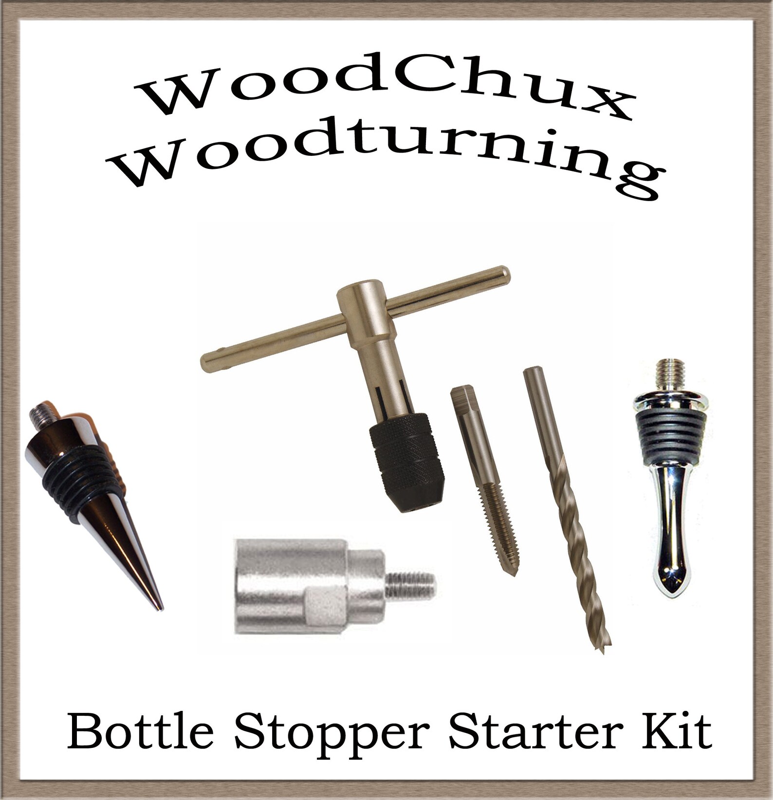 Bottle Stopper Starter Kit 10 Cone 10 Teardrop Triple Chrome Plated ...