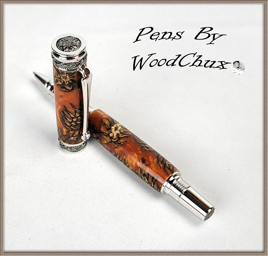 Handmade Writing Pen Ball Point Fountain Stunning Pine Cone ART SEE ...