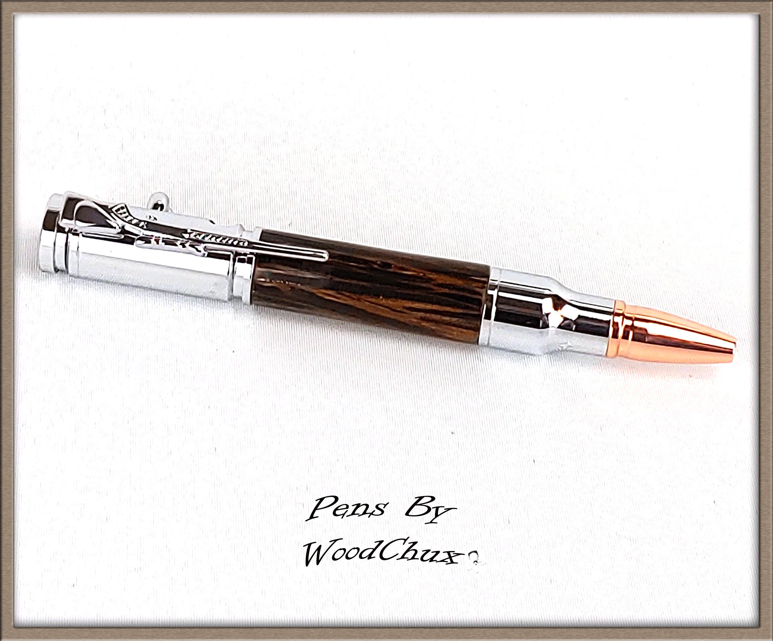 Pen Handmade Chrome Writing Pen Black Palm Wood Mini Bolt | Etsy