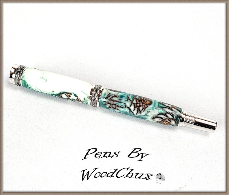 Handmade Writing Pen Ball Point Fountain Mini Pine Cone ART SEE VIDEO ...