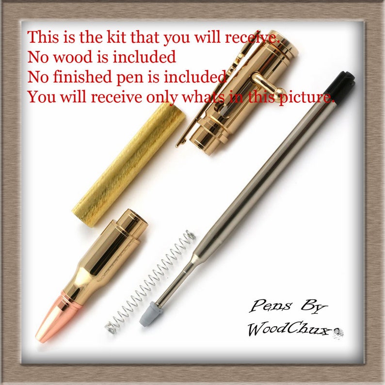 Bolt Action Pen Kit Chrome Gun Metal 24k Gold Pewter | Etsy