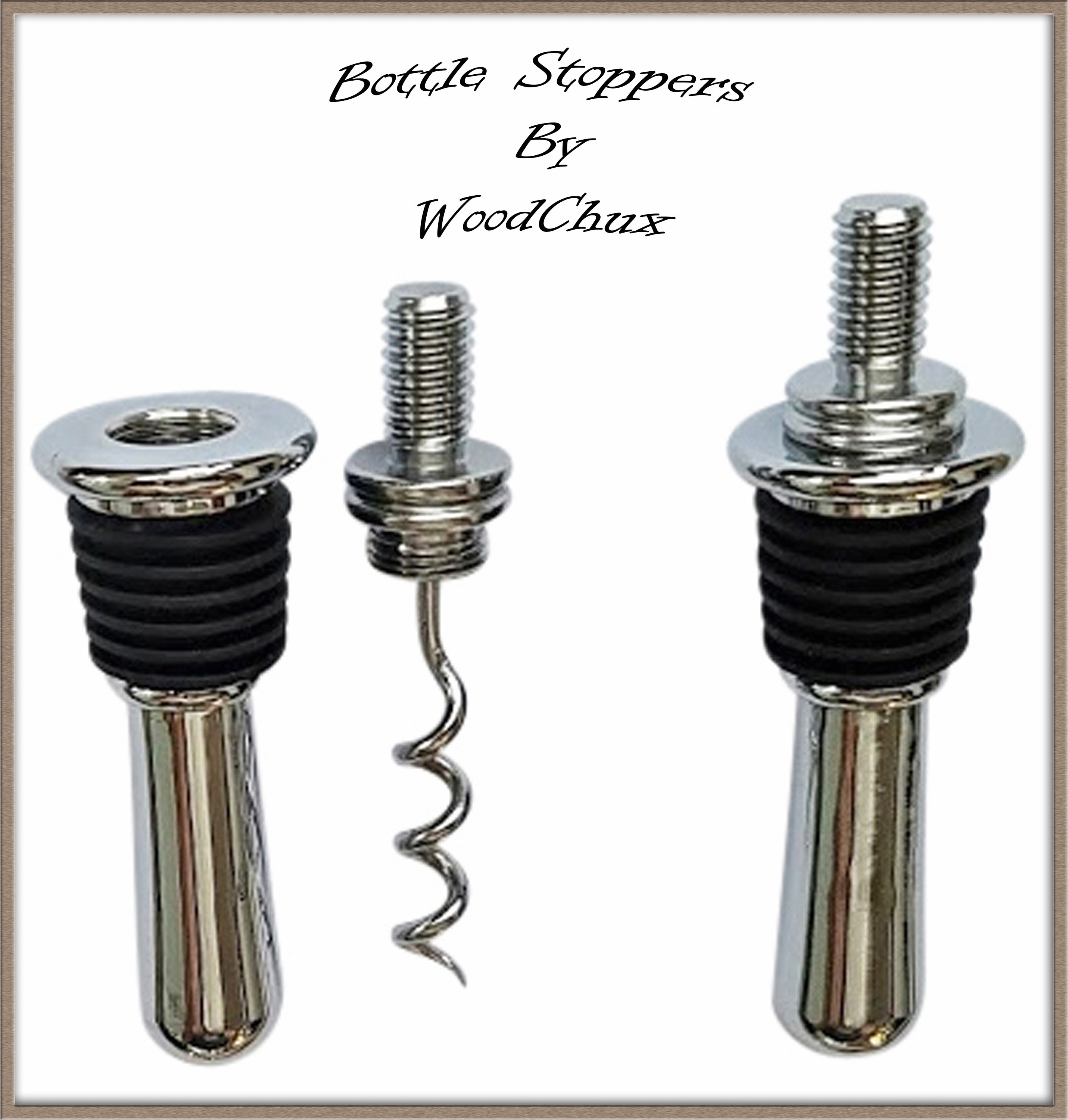 Bottle Stopper Cork Extractor Kit Teardrop Triple Chrome Lathe - Etsy