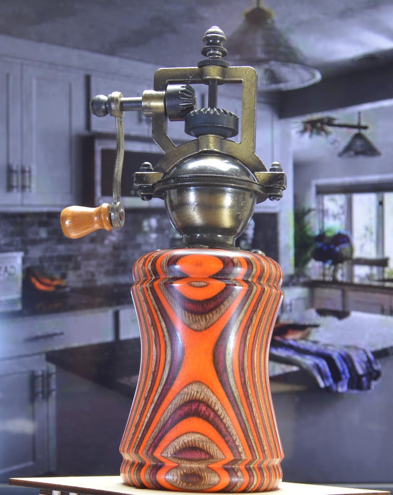 Pepper Mill Grinder Peppermill Colorgrain Wood Wooden Handmade Hand ...