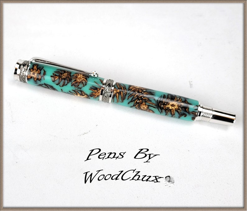 Handmade Writing Pen Ball Point Fountain Stunning Pine Cone ART SEE ...