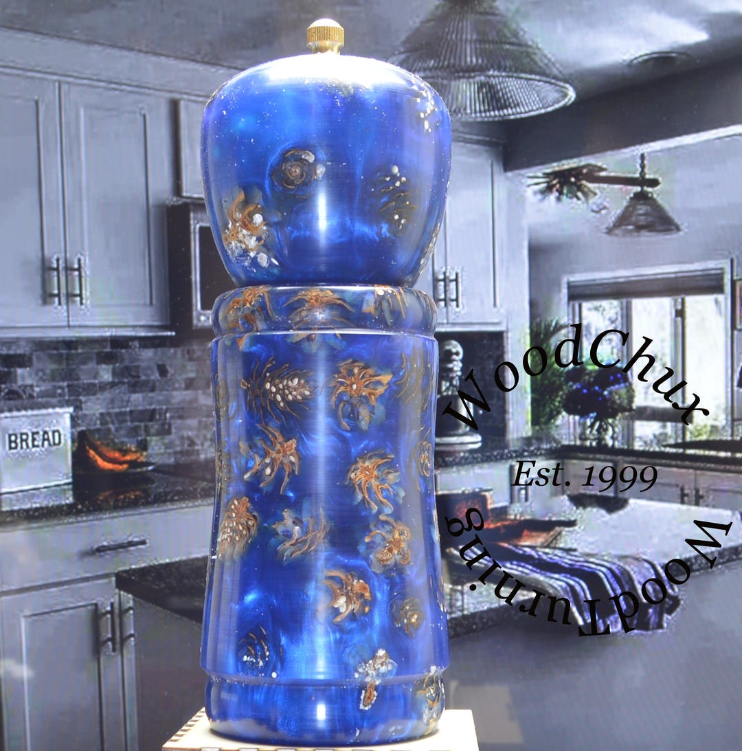 Pepper Mill Grinder Peppermill Pine Cones & Resin Handmade Hand Crafted ...