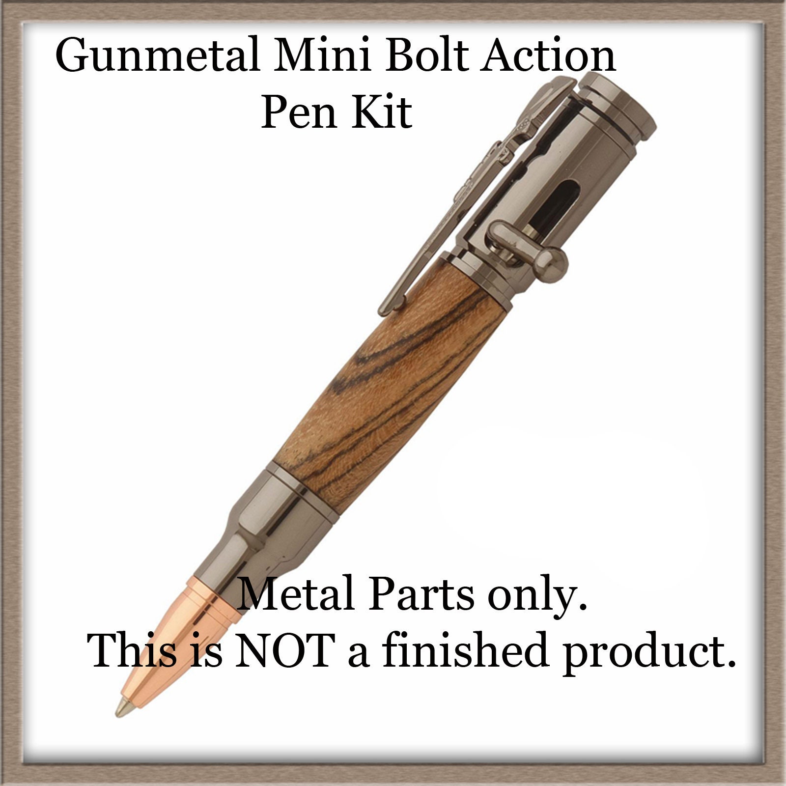 Bolt Action Pen Mini Chrome Gunmetal Gold Woodturning Kit Wood | Etsy