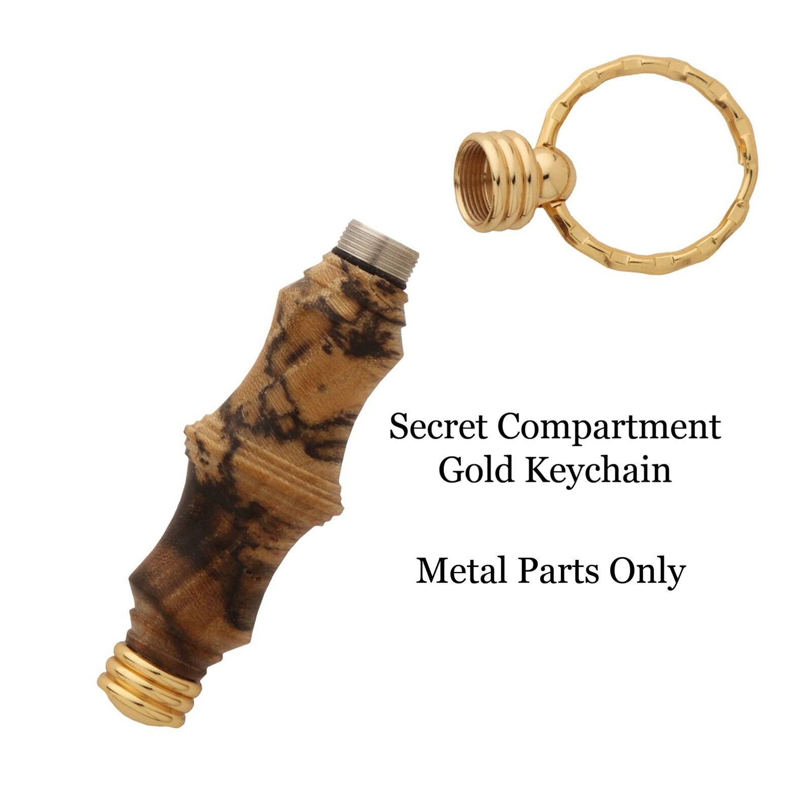 Keychain Kit Key Chain Chrome Gold Secret Wood Woodturning | Etsy