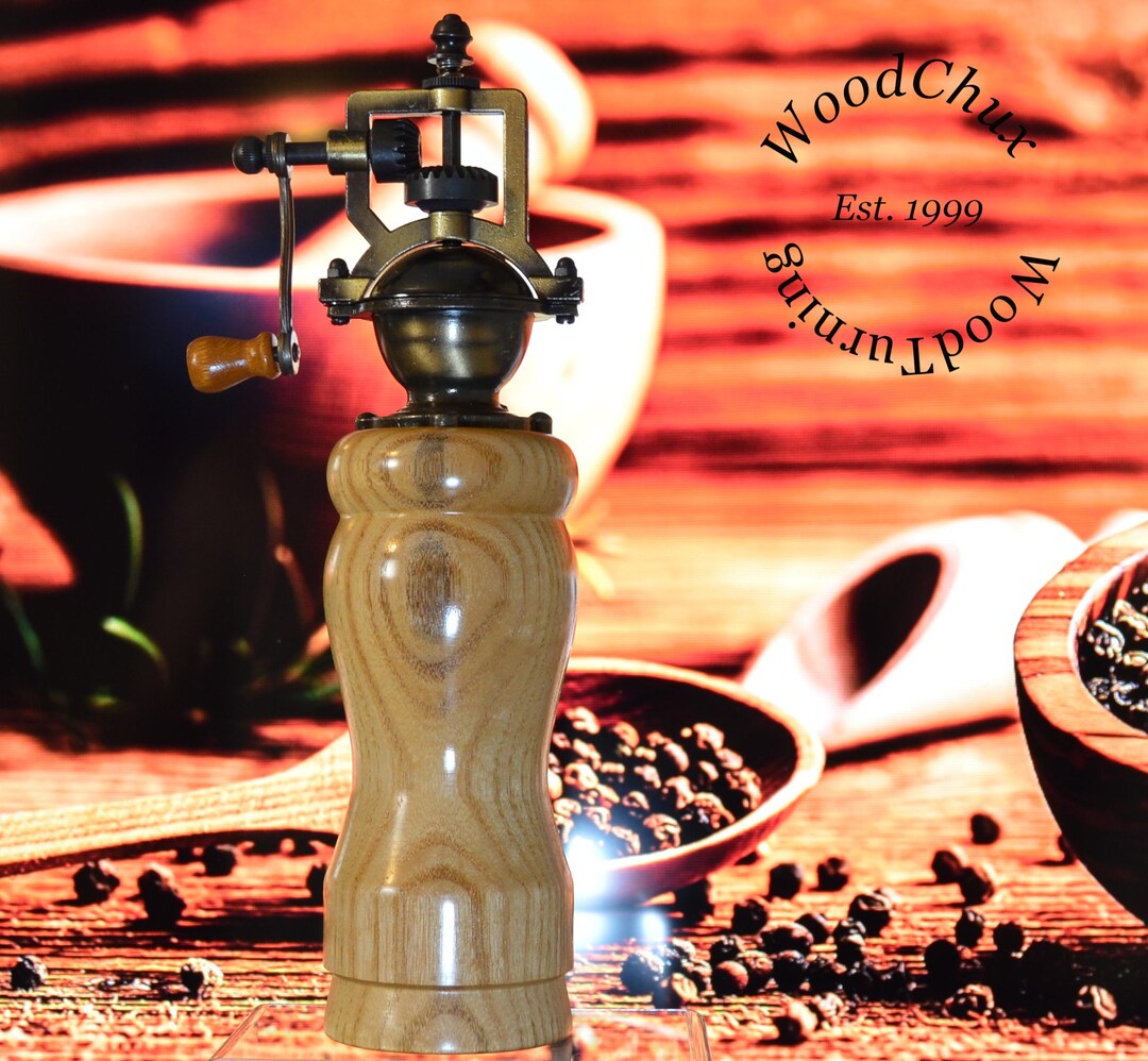 Pepper Mill Grinder Peppermill Ash Wood Wooden Handmade Hand Crafted ...