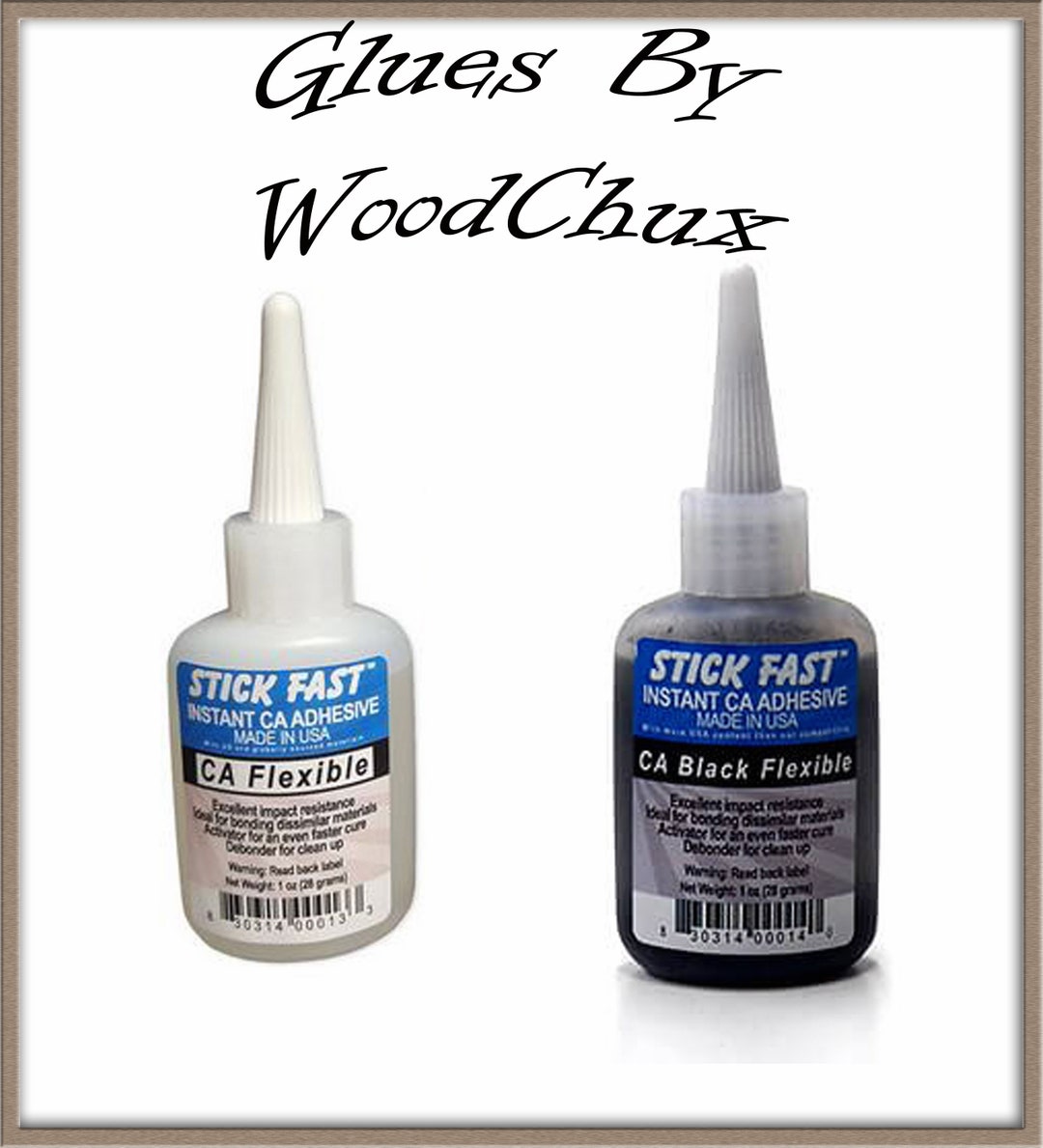 Stick Fast 1 Oz Flexible Clear or Black CA Glue Cyanoacrylate Adhesive ...