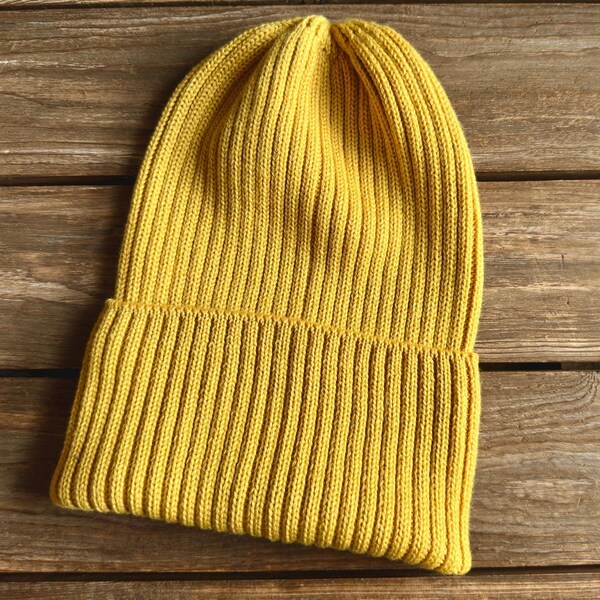 Yellow Knit Hat Women - Etsy