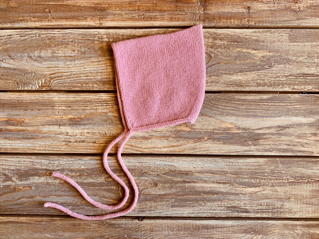 Newborn Pixie Hat, Baby Bonnet, Pixie Hood, Pink Baby Hat, Baby Hood With Ties, Pink Infant Hat ...