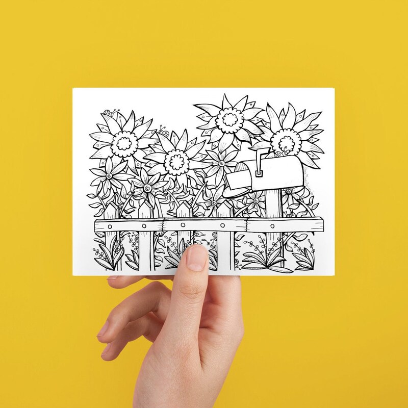Coloring Postcards - Etsy