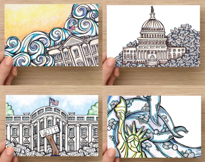 100 Postcards to Voters landmark Treasures Collection - Etsy