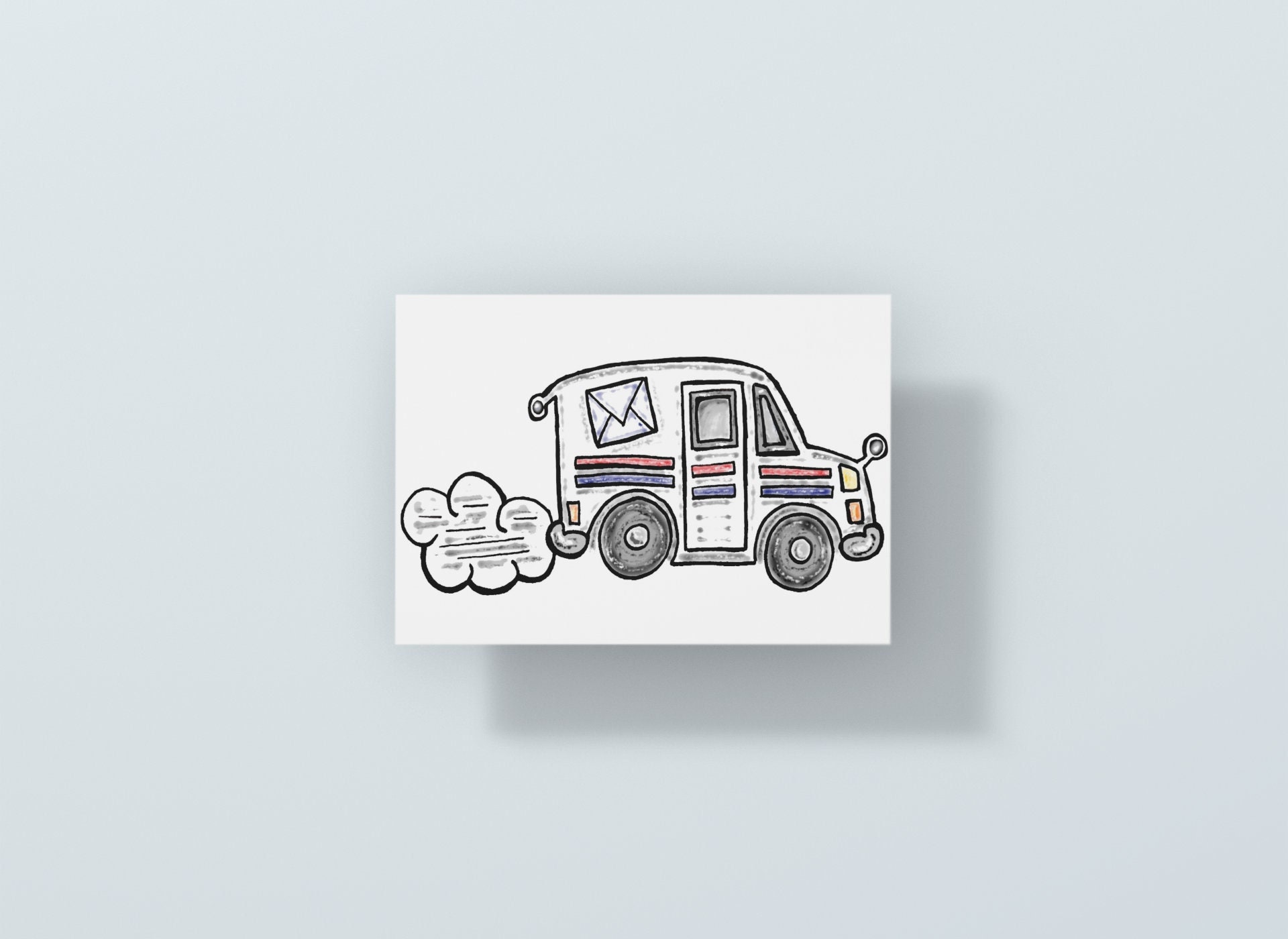 Printable USPS Truck for Postcards Wall Art Clipart and - Etsy