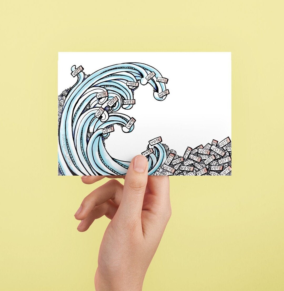 Postcards to Voters sending Votes on the Blue Wave - Etsy