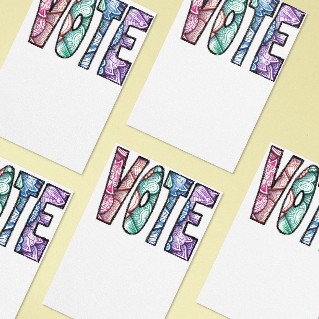 1000 Postcards Rainbow Paisley vote Postcards to Voters - Etsy