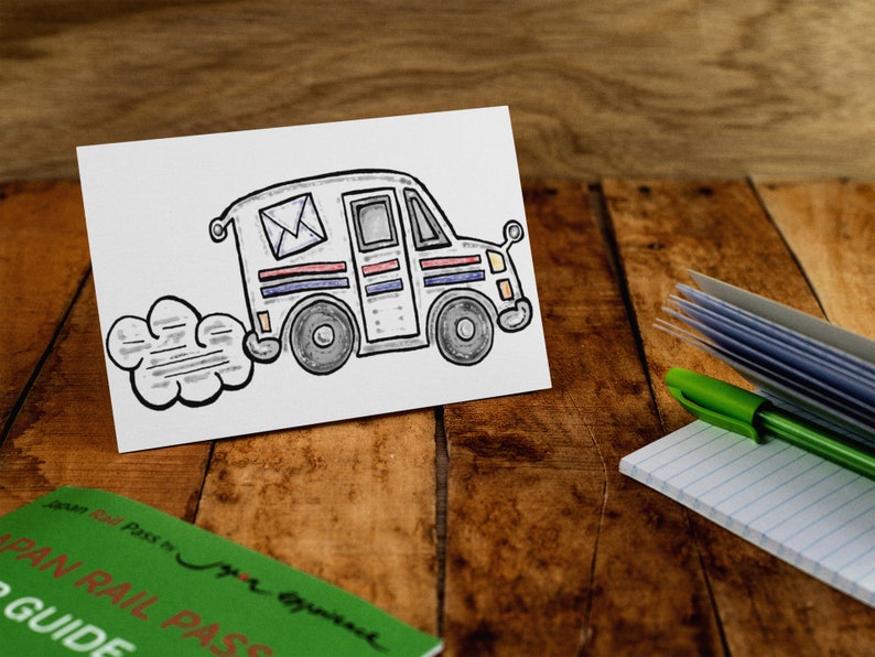 Printable USPS Truck for Postcards Wall Art Clipart and - Etsy