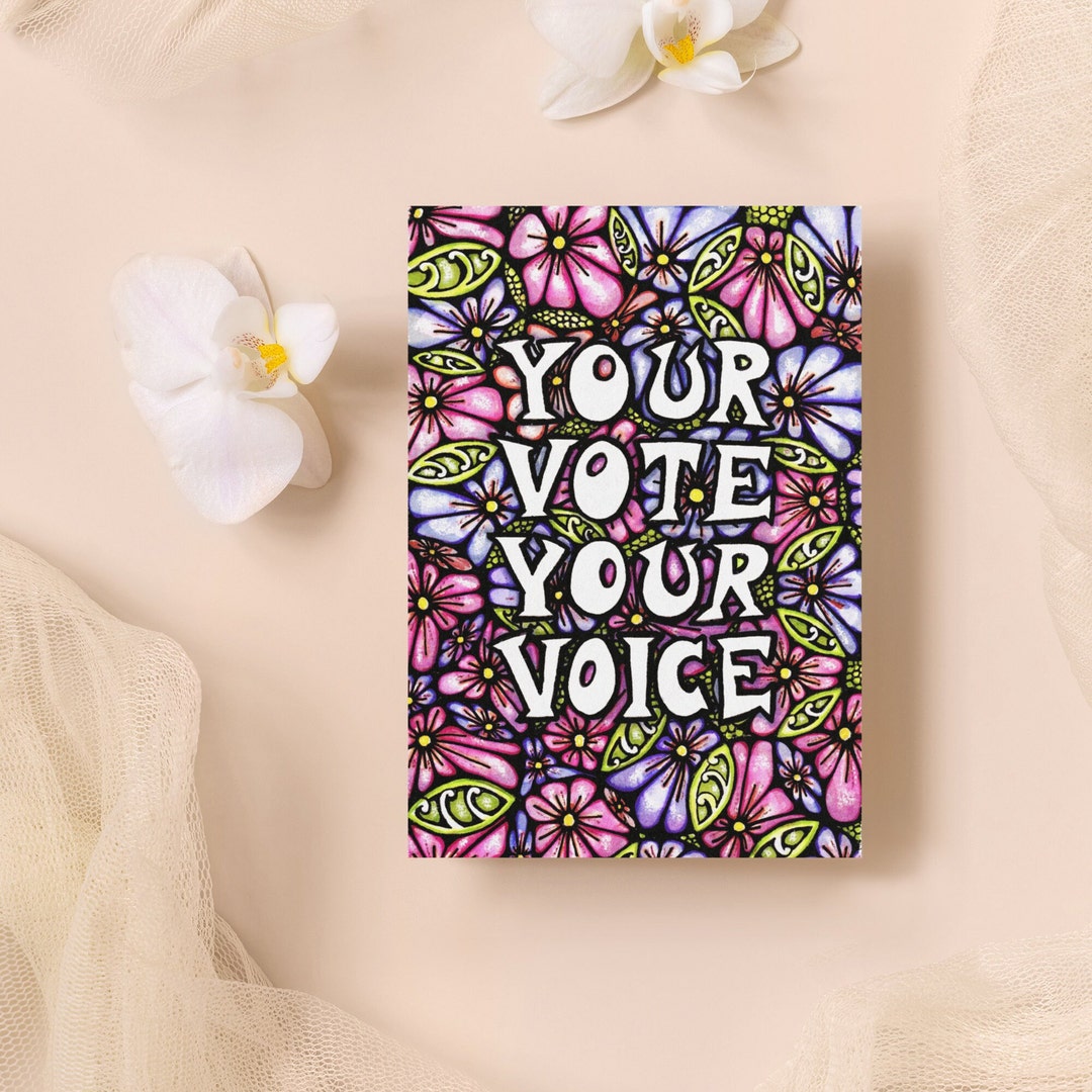 Floral Your Vote Your Voice Postcards - 1000+ Bulk Set - Etsy