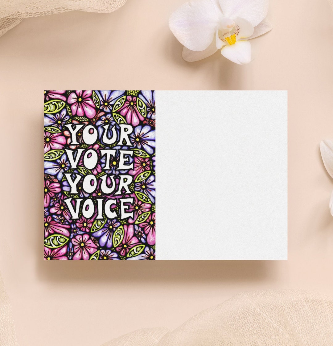 Floral Your Vote Your Voice Postcards - 1000+ Pack - Etsy