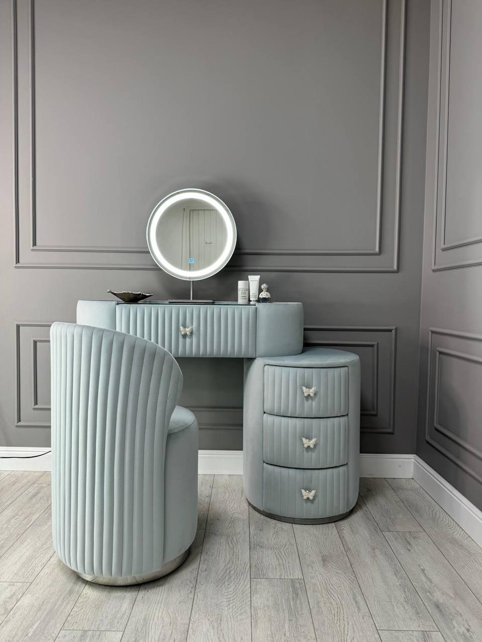 Makeup Vanity Table сonsole and Pouf Set Makeup Table Gift for Your ...