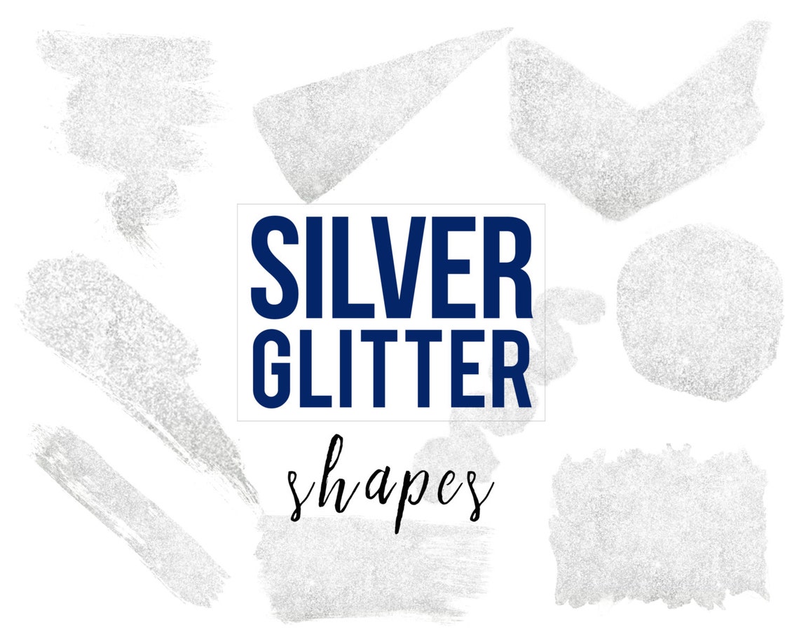 Silver Glitter Bundle | Glitter Designs | Stroke and Shapes | Graphic ...