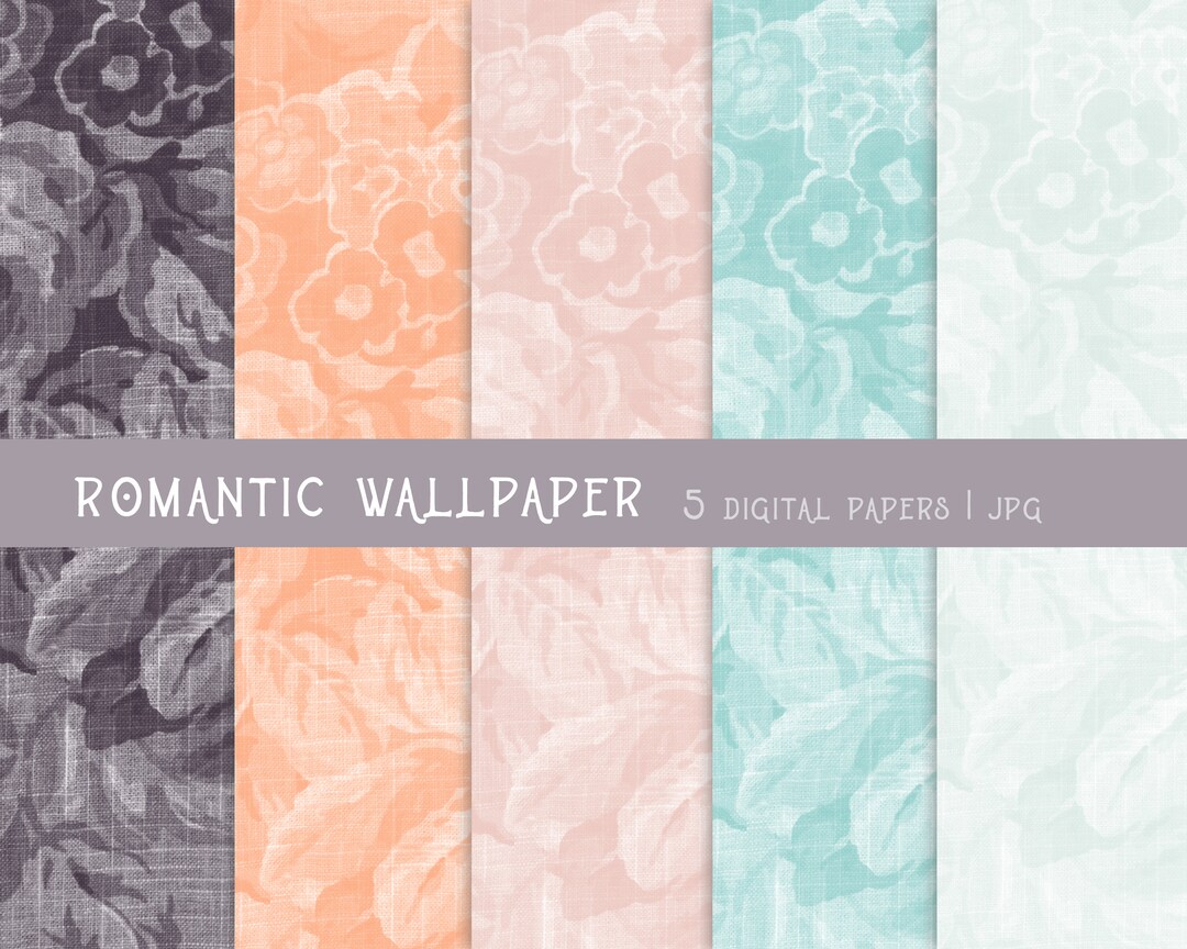 Pastel Flowers Wallpapers | Digital Wallpapers | Pink Orange Mint ...