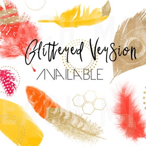 Chic Feather Clip Arts | Digital Feathers | Glitter Feather Clip Art ...