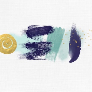 Brush Design | Watercolor Navy Blue Gold Foil | Glitter Brushes ...