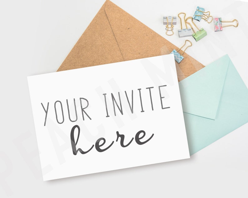 Mock up Card & Paper Clips Digital Bundle | Digital Background | Paper ...