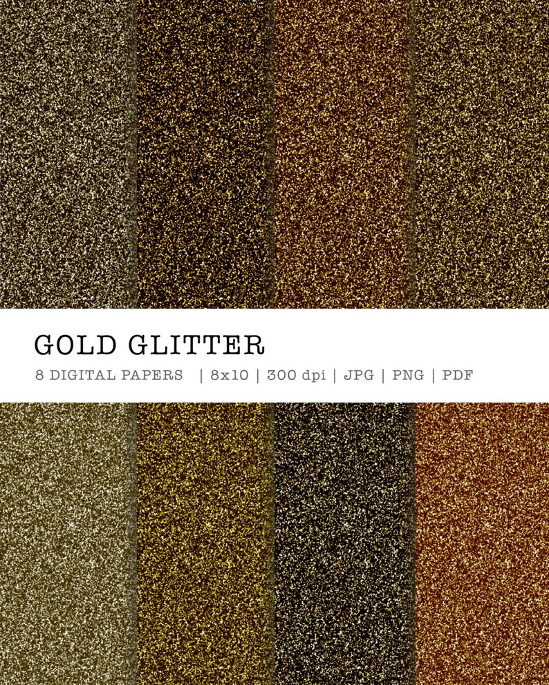 Glitter Digital Paper | Digital Glitter | Blue Gold Glitter | 8x10 ...