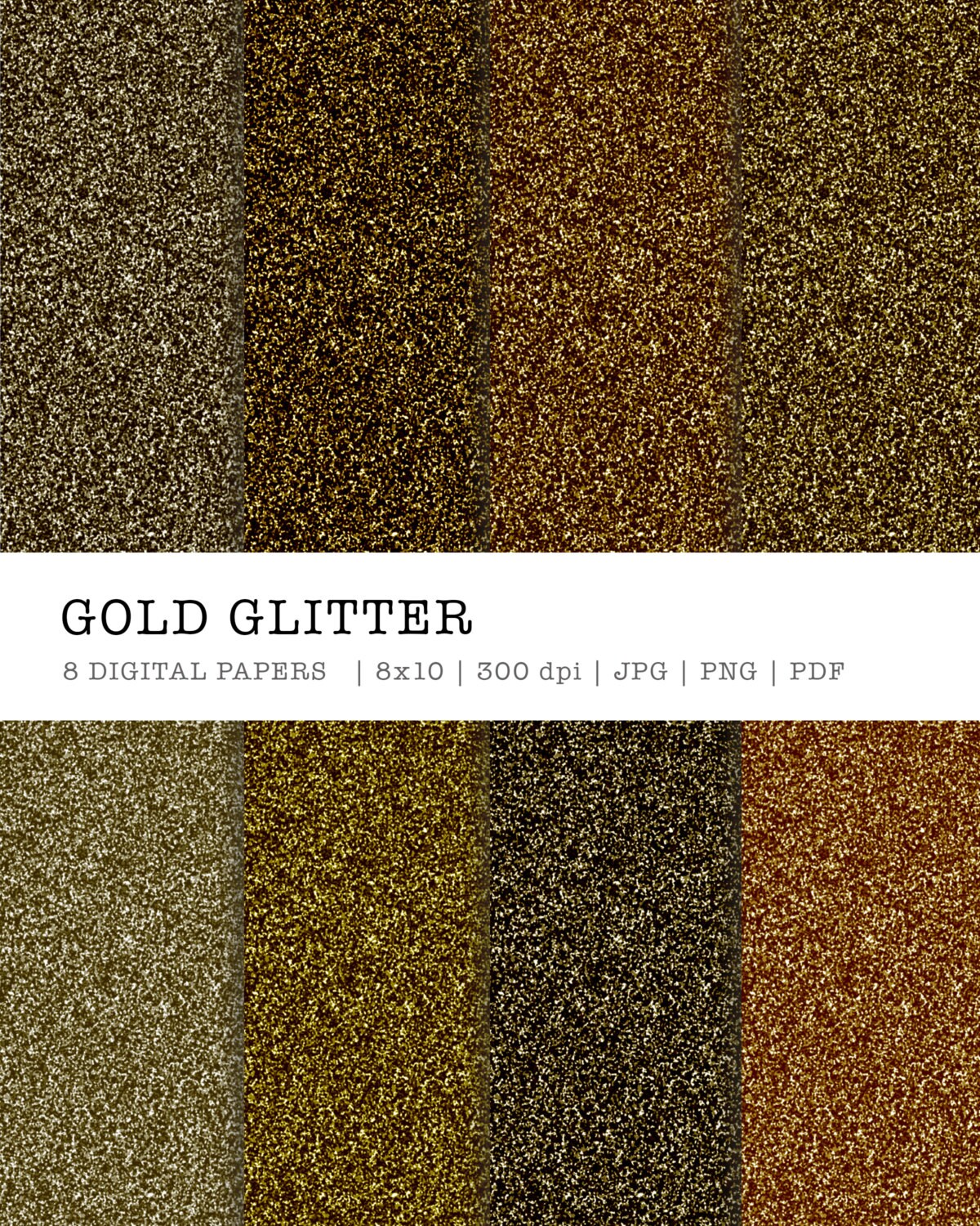 Glitter Digital Paper | Digital Glitter | Blue Gold Glitter | 8x10 ...