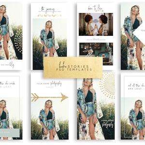 Golden Boho Stories | PSD Files | Social Media Templates | Instagram ...
