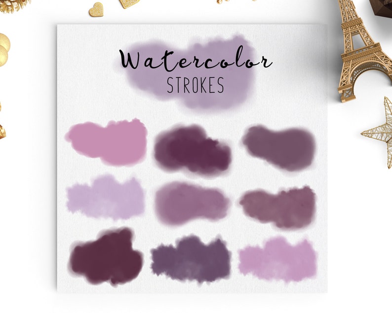 Watercolor Strokes | Watercolor Clip Art | Purple Digital Strokes ...
